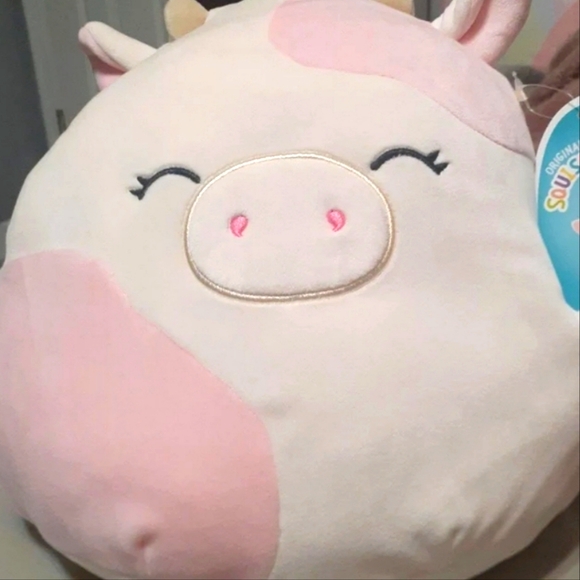 Squishmallows | Toys | Caedyn Og Pink White Sleepy Eye Cow Original ...